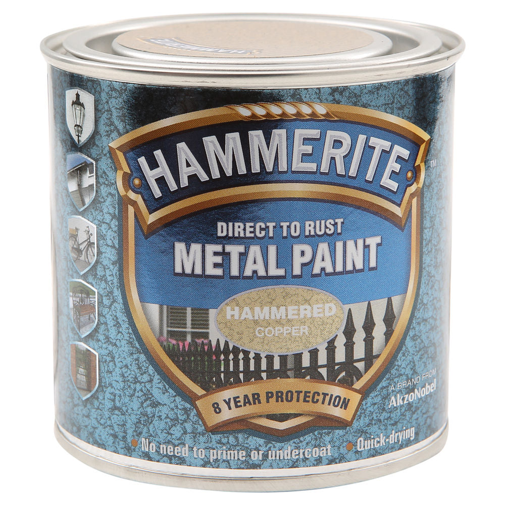 Hammerite Direct to Rust Metal Paint Hammered Copper 750ml