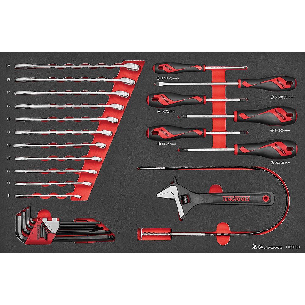 Teng Spanner & Screwdriver Set 28Pcs | Tool Tray Sets